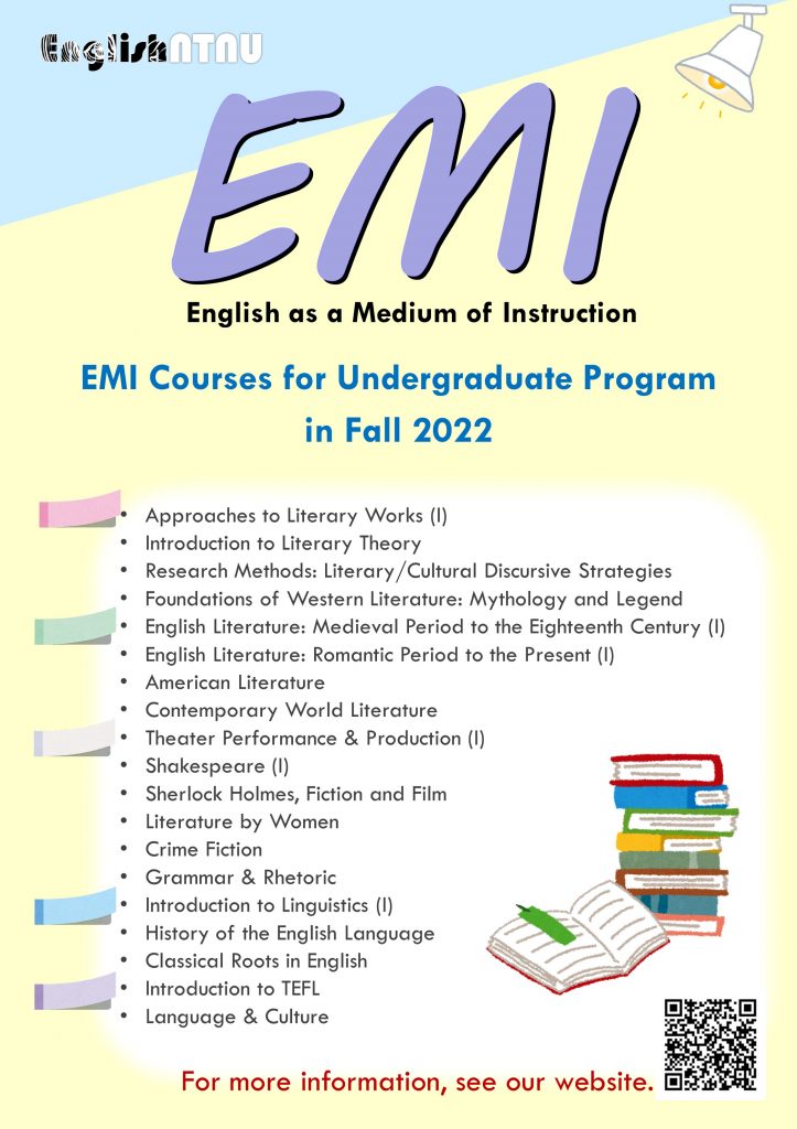 EMI courses in fall 2022 (undergraduate/ graduate programs)